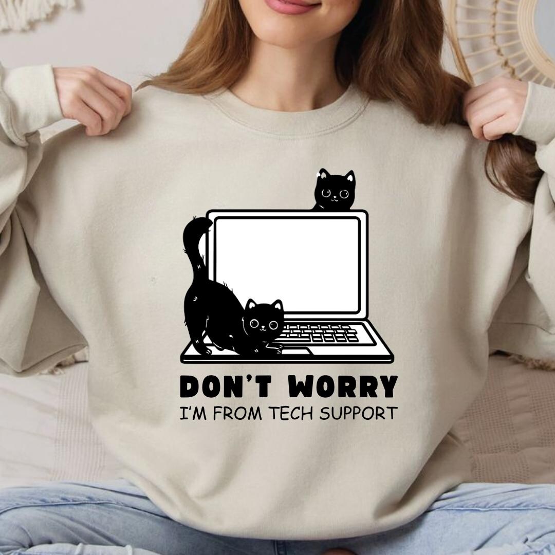 Funny Cat Tech Support T-shirt Cat Lover Gift Moms Love Sweatshirt - Etsy
