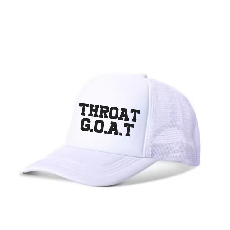 Funny THROAT G.O.A.T. Trucker Hat Meme Hat for Pop Culture Fans Sports ...
