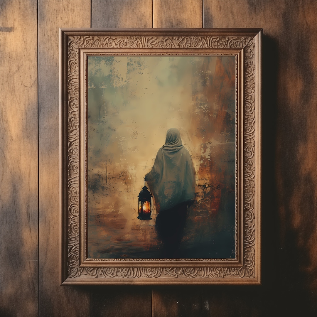 Veiled Lady L Arabian Woman L Muslim Woman L Oil Painting Art L Vintage ...