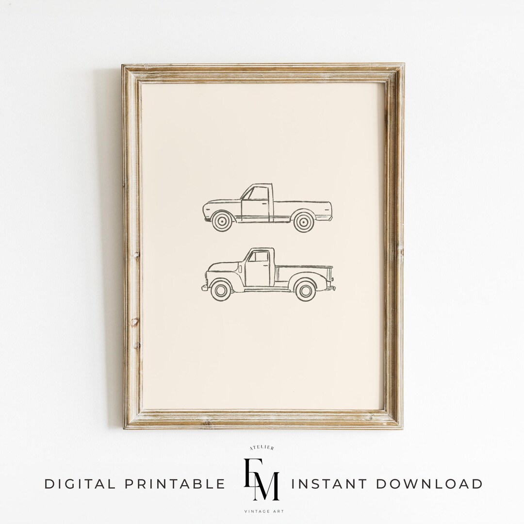 Digital Pick-up Truck Poster Boys Room Pick up Print Boy Nursery Decor ...
