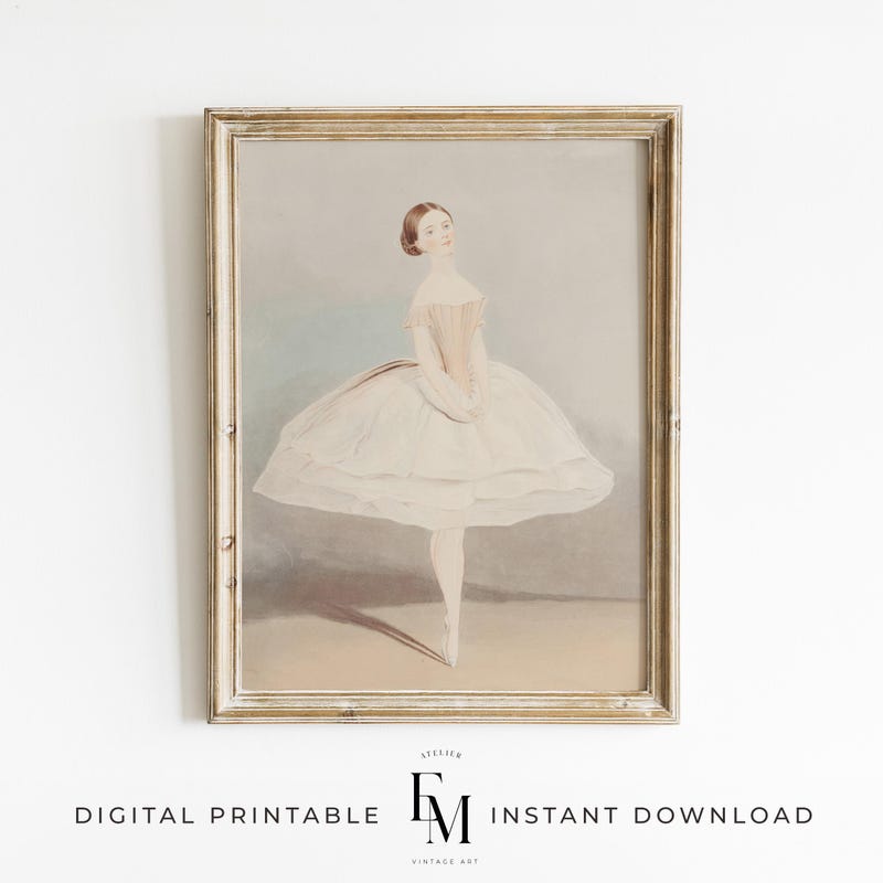Antique Ballerina Drawing - Etsy