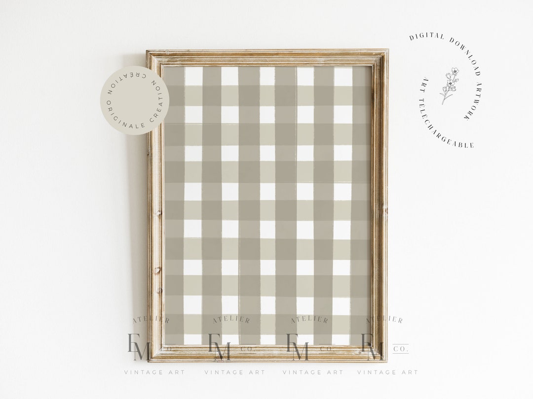 Sage Green Checkered Pattern, Pattern Kids Wall Art Bedroom, Playroom ...
