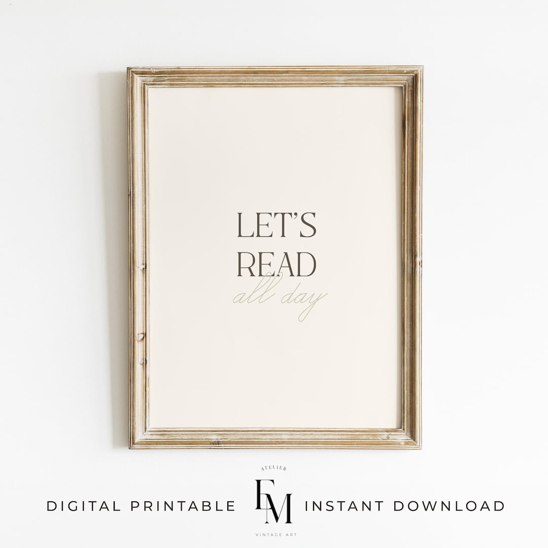 Let's Read Poster Kid Reading Corner Art Classroom Kid Wall Art Reading ...