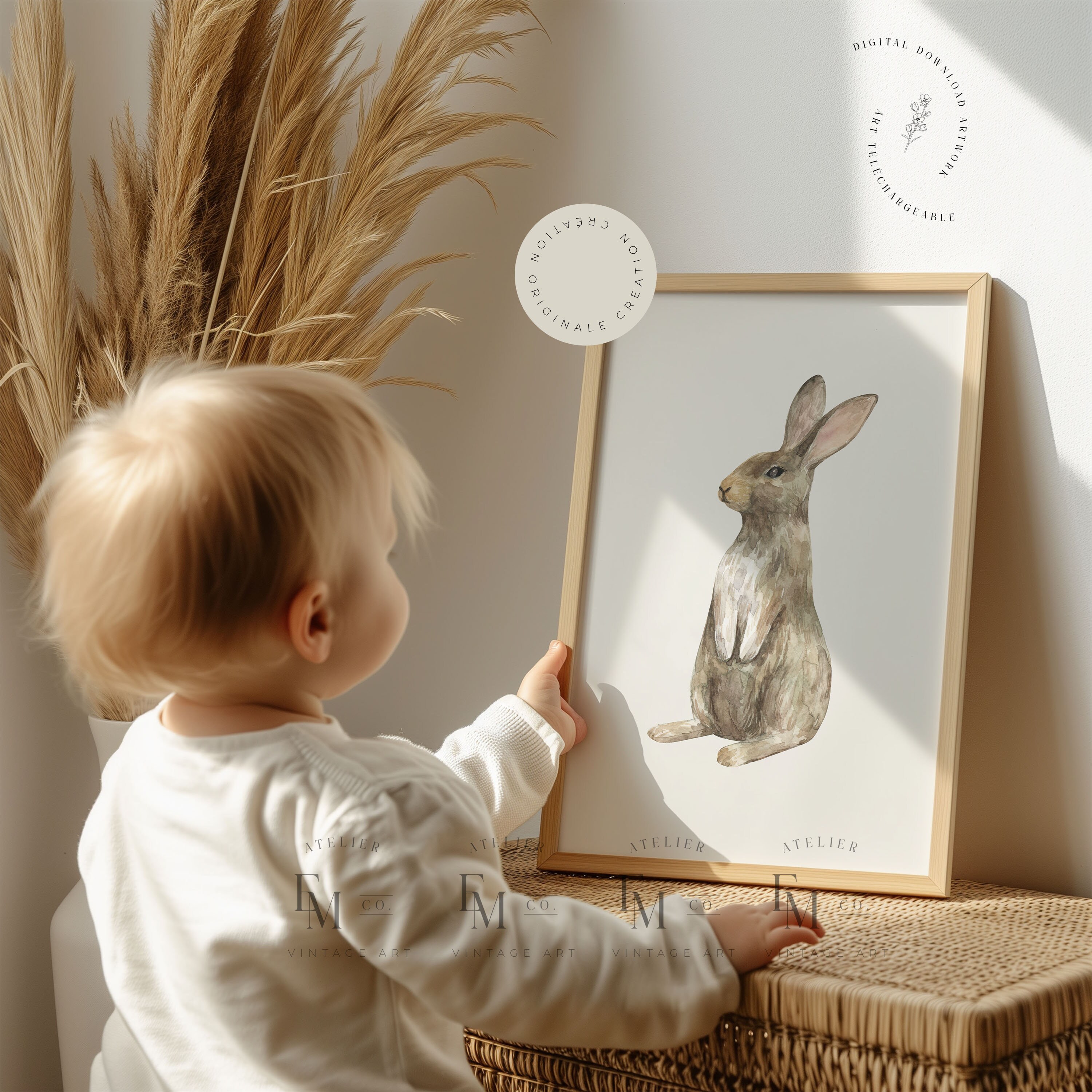 Bunny Nursery Print, Cute Bunny Printable, Bunny Nursery Art, Girl's ...