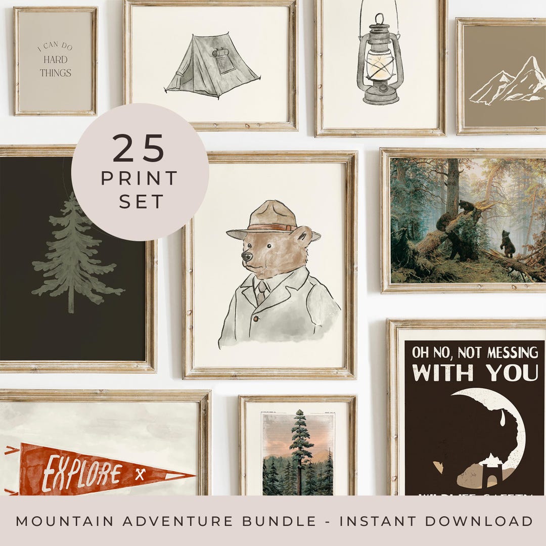 Outdoor Boy Prints Camping Boy Nursery Art Bundle Camp Theme Wall Decor ...