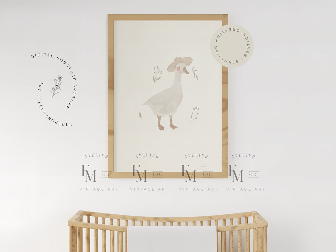 Silly Goose Wall Art, Cute Goose Poster, Farm Animal Printable, Kid's ...