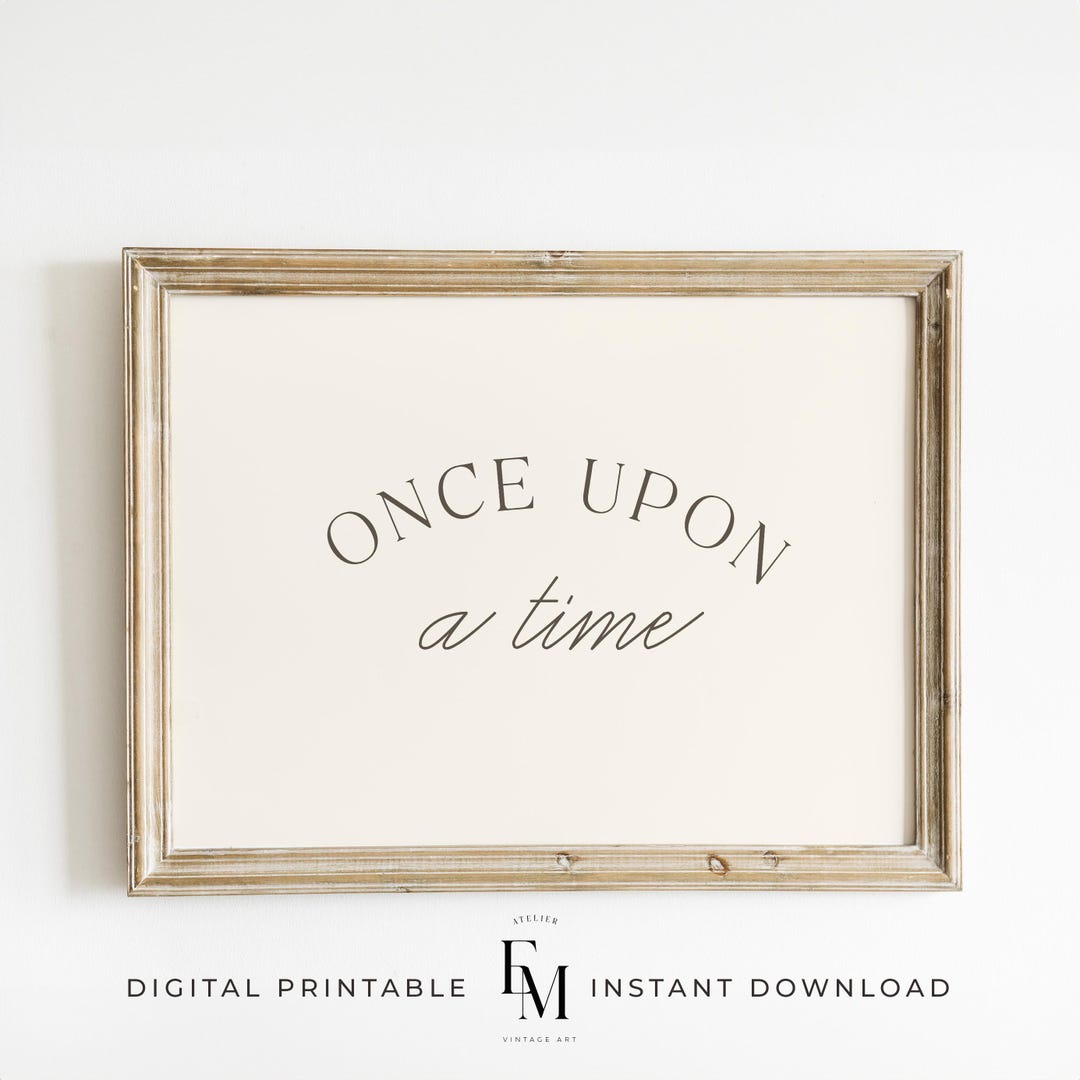 Once Upon A Time Print Fairytale Nursery Decor Princess Wall Art Kids ...