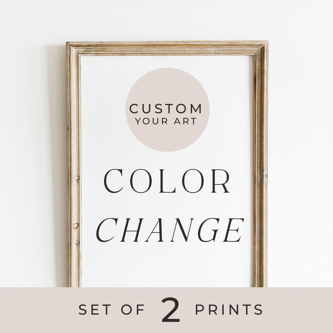 Double Set Custom Color Printable Wall Art Set of 2 Prints Color Change ...