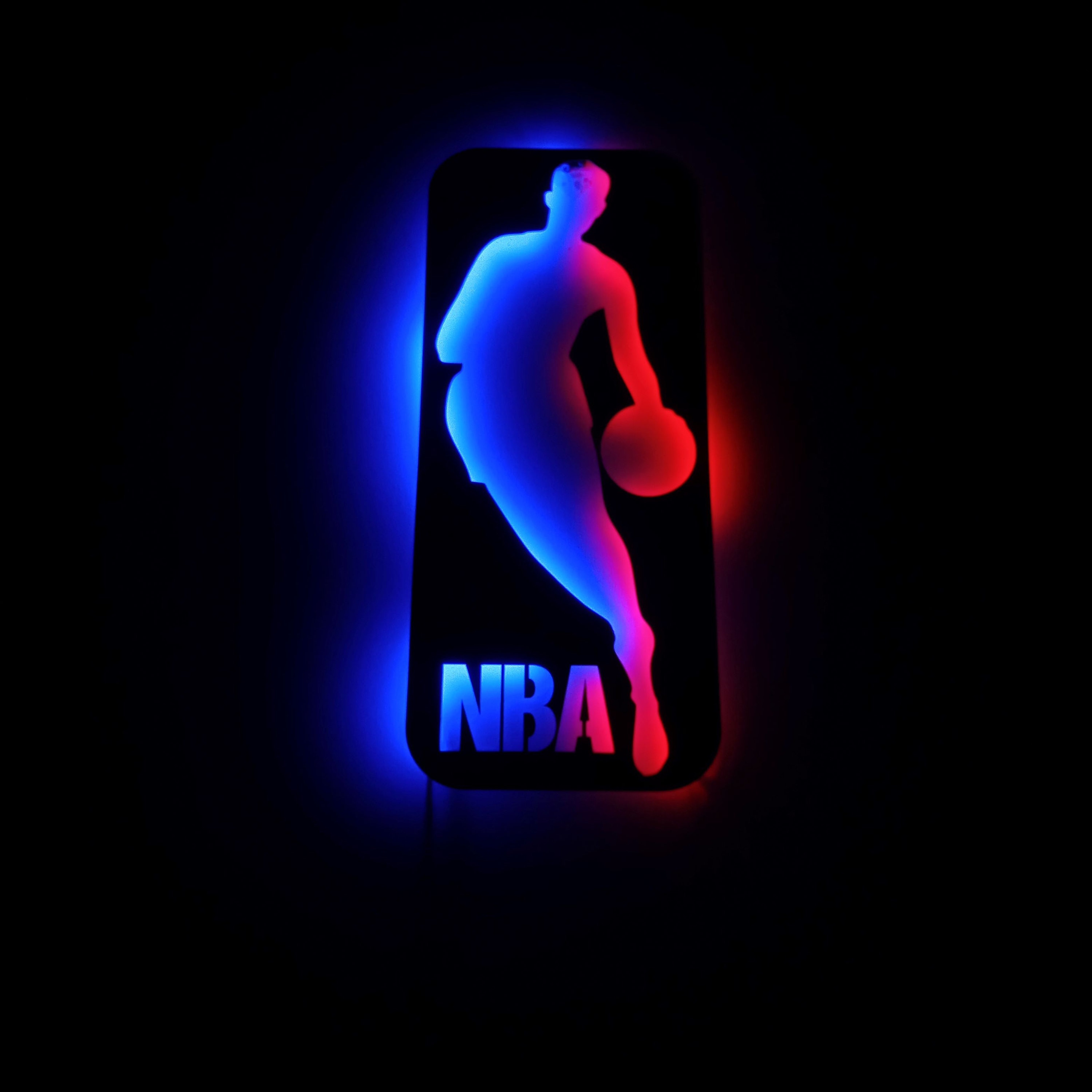 Metal NBA Led Lighted Sign Wall Art, Basketball Fan, Basketball Wall ...