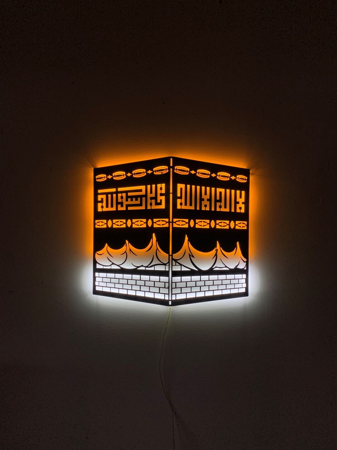 Metal Led Lighted Kaaba, Islamic Wall Art, Masjid Al Haram, Islamic ...