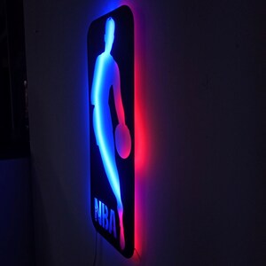 Metal NBA Led Lighted Sign Wall Art, Basketball Fan, Basketball Wall ...