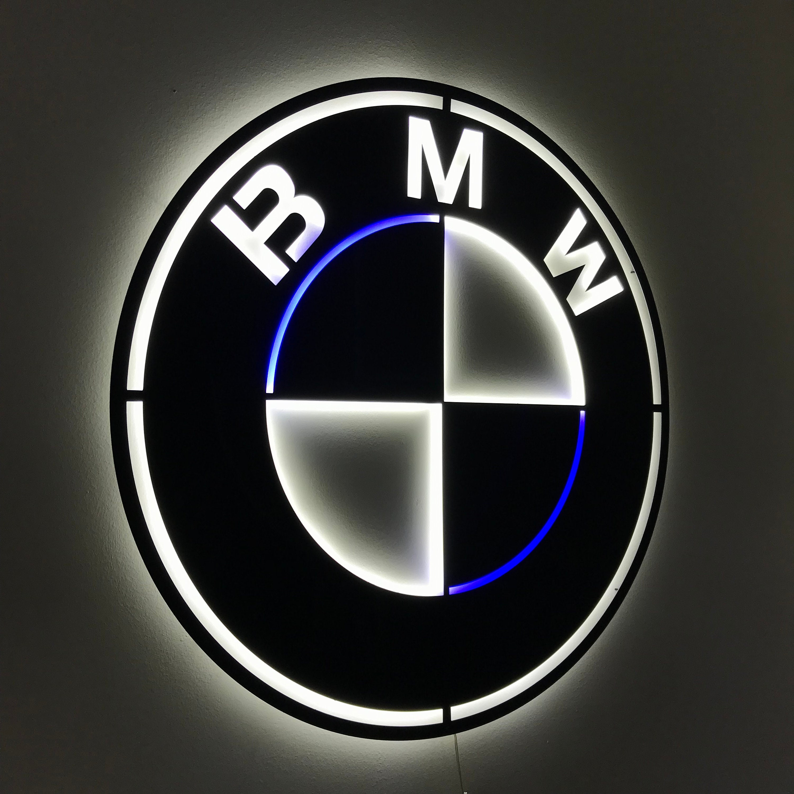 Metal LED Lighted Car Logo, Car Led Sign, Garage Accessories, Wall ...