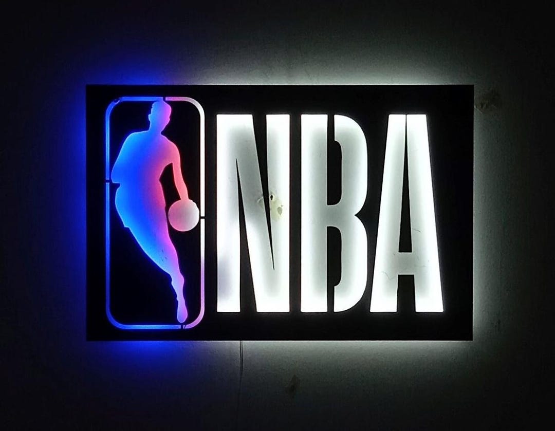 Metal NBA Led Lighted Sign Wall Art, Basketball Fan, Basketball Wall ...