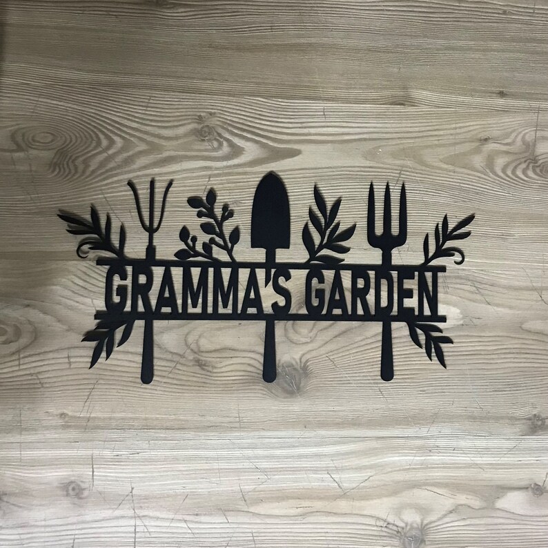 Personalized Metal Garden Wall Sign, Custom Garden Tools Sign, Custom ...