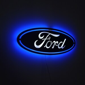 Metal LED Lighted Car Logo, Car Led Sign, Garage Accessories, Wall ...