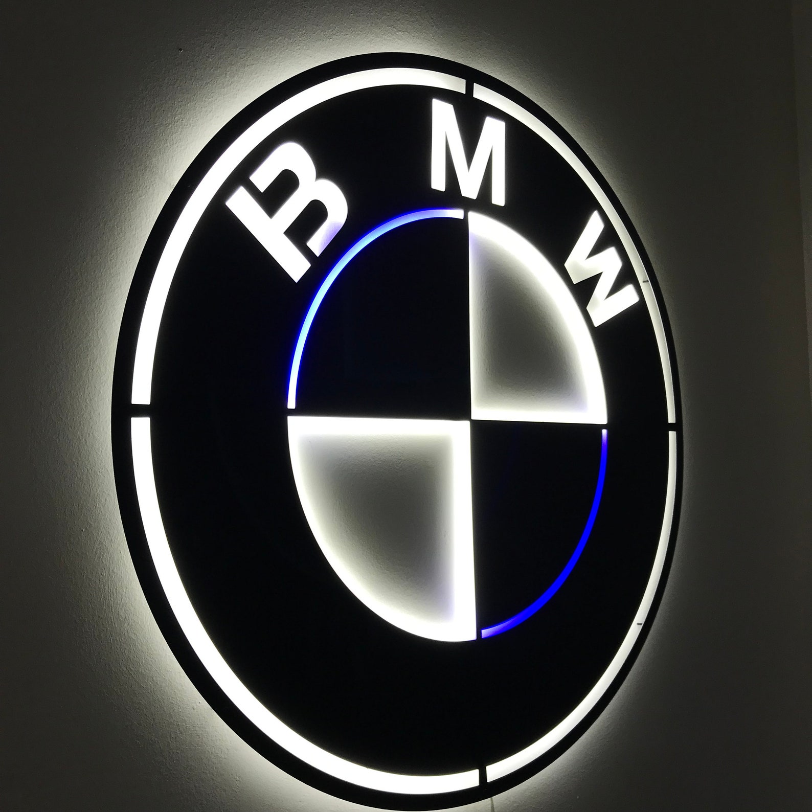 Metal LED Lighted Car Logo, Car Led Sign, Garage Accessories, Wall ...