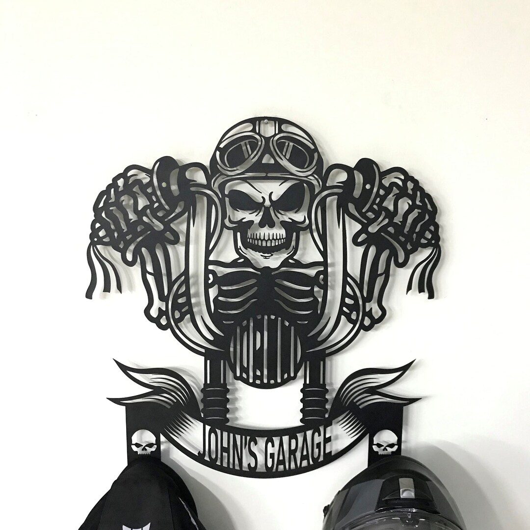 Personalized Jacket Helmet Hanger, Custom Holder, Metal Wall Decor ...