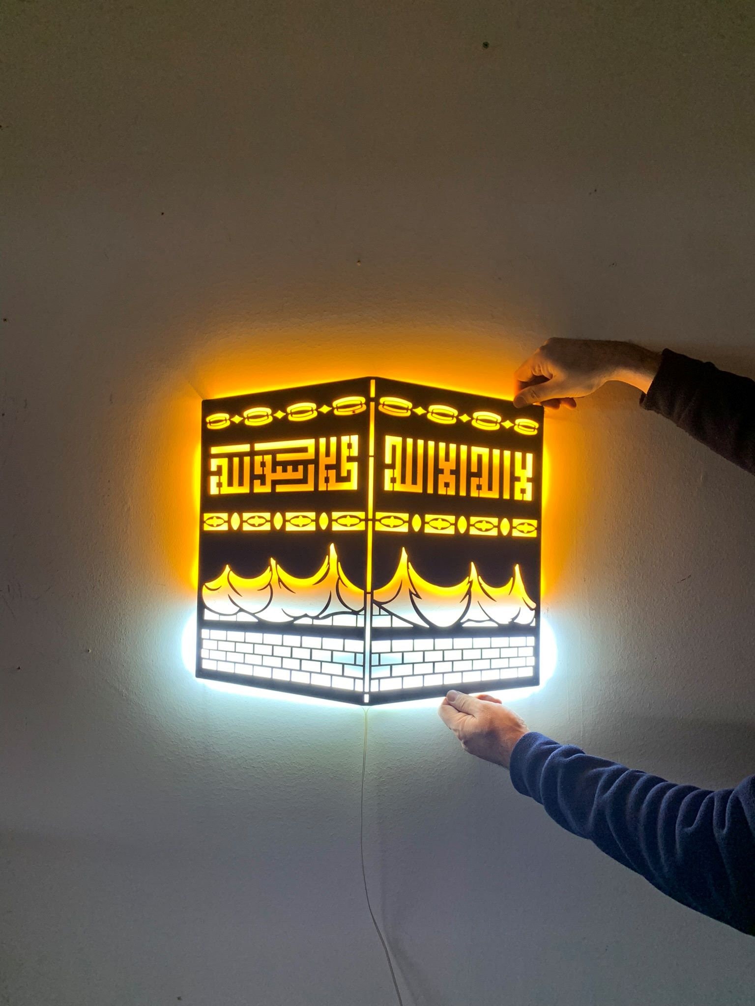 Metal Led Lighted Kaaba, Islamic Wall Art, Masjid Al Haram, Islamic ...