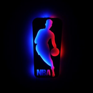Metal NBA Led Lighted Sign Wall Art, Basketball Fan, Basketball Wall ...