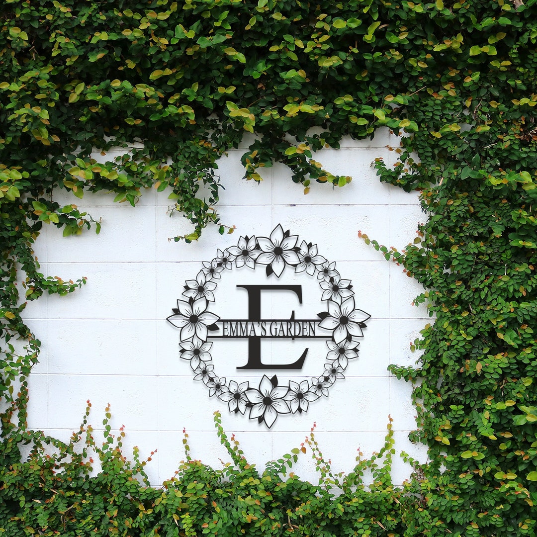 Personalized Metal Garden Wall Sign, Custom Outdoor Wall Decor,front ...