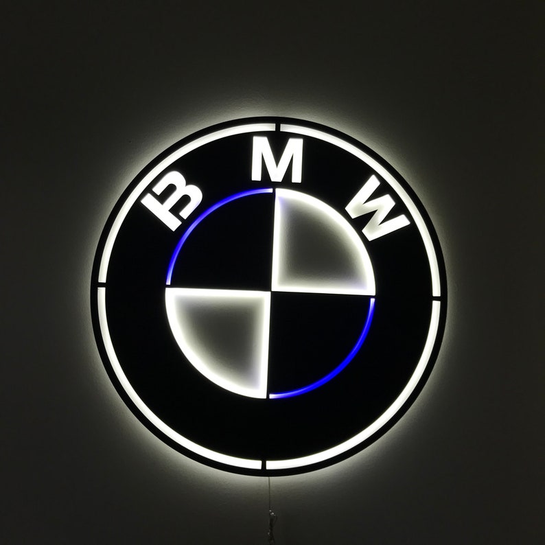 Metal LED Lighted Car Logo, Car Led Sign, Garage Accessories, Wall ...