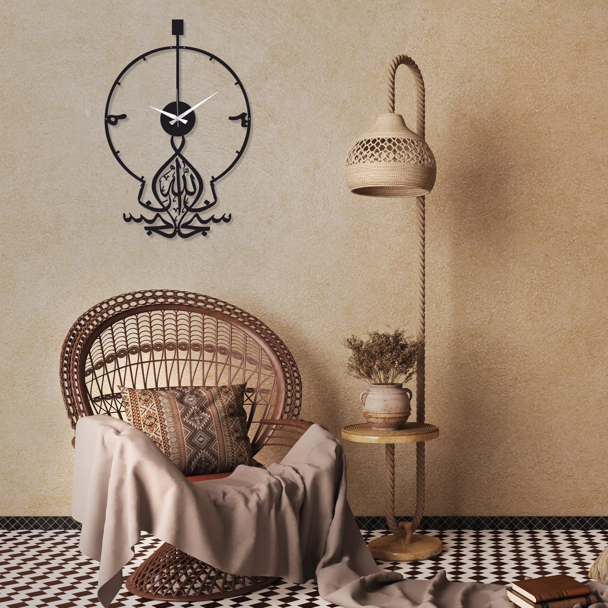 Subhanallah Clock, Islamic Metal Wall Art, Tasbih,dhikr, Eid Gift ...