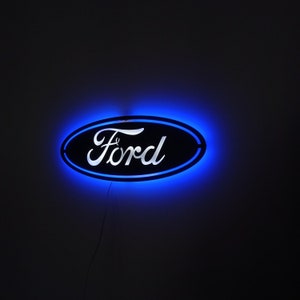 Metal LED Lighted Car Logo, Car Led Sign, Garage Accessories, Wall ...