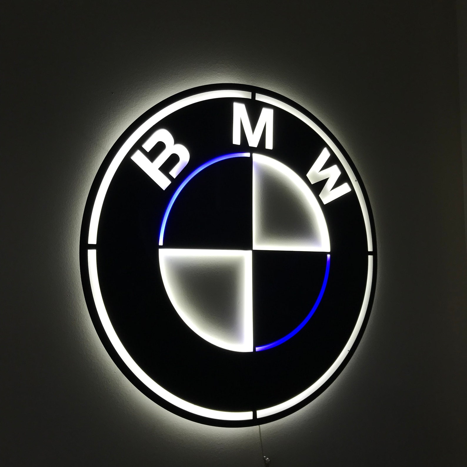 Metal LED Lighted Car Logo, Car Led Sign, Garage Accessories, Wall ...