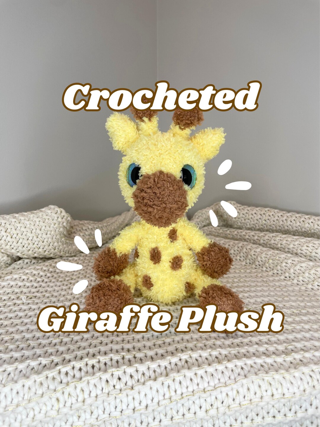 Crochet Fuzzy Giraffe Plushie, Crochet Giraffe Plush - Etsy