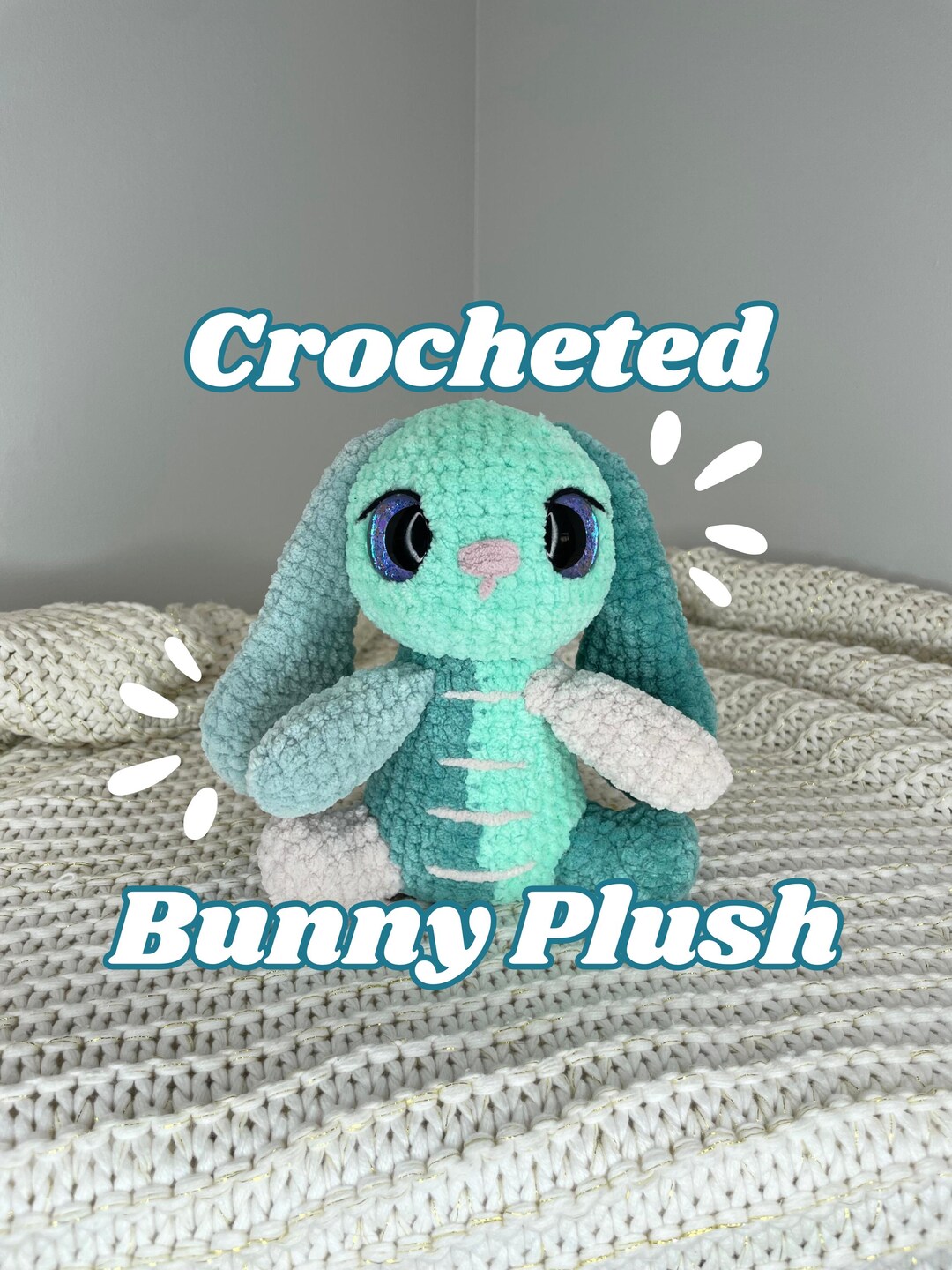 Crochet Patchwork Bunny Plushie, Crochet Bunny Plush - Etsy