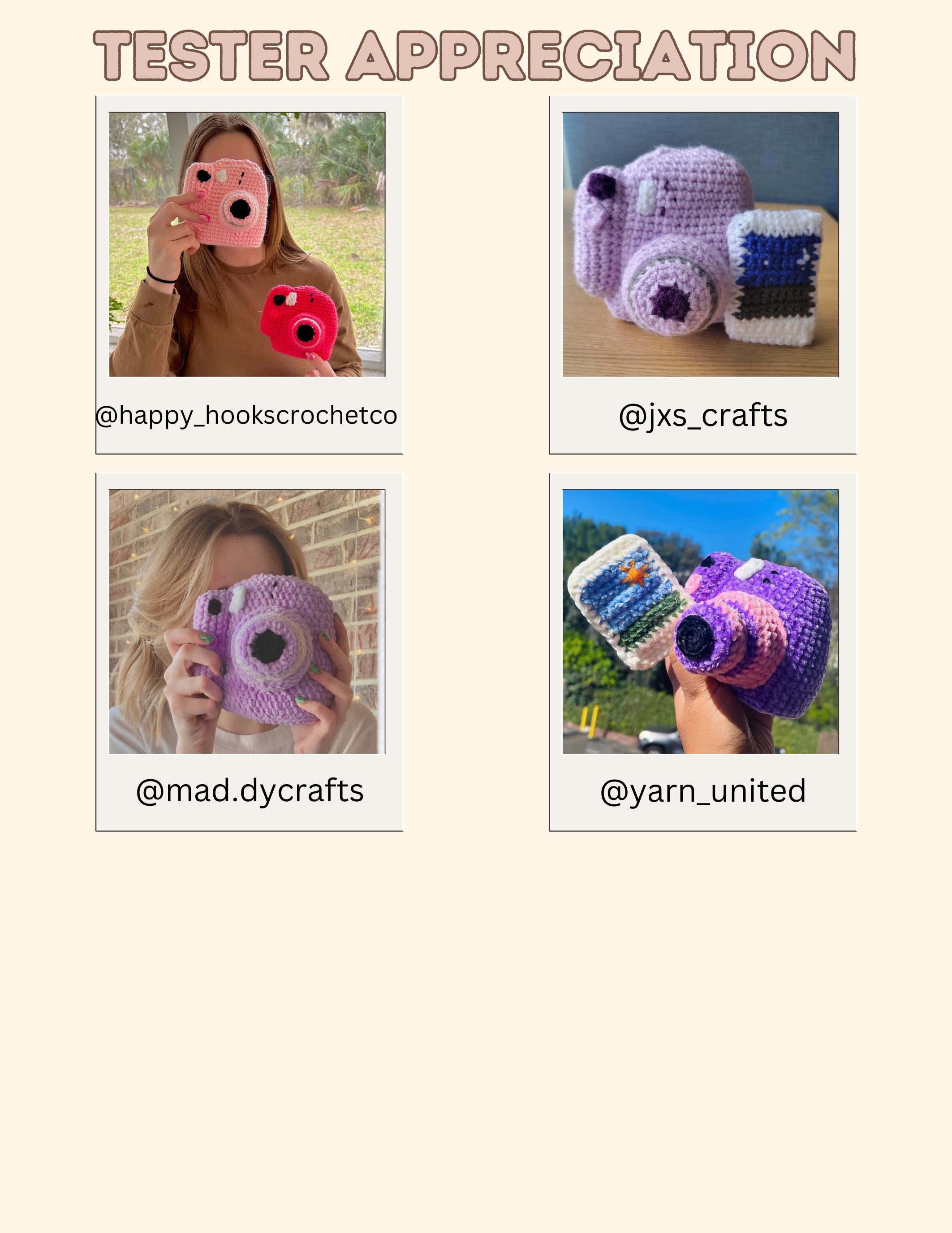 Mini Instant Camera Crochet Pattern, US Crochet Pattern, Amigurumi ...