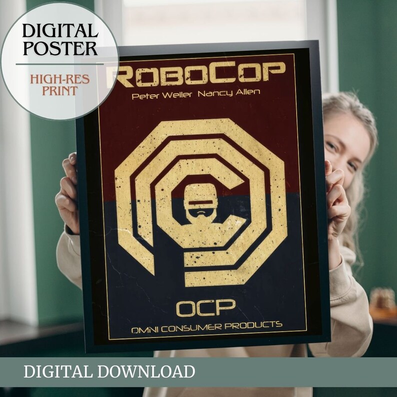 Robocop Movie Poster 80s Sci-fi Typography Quote Film Art Print ...