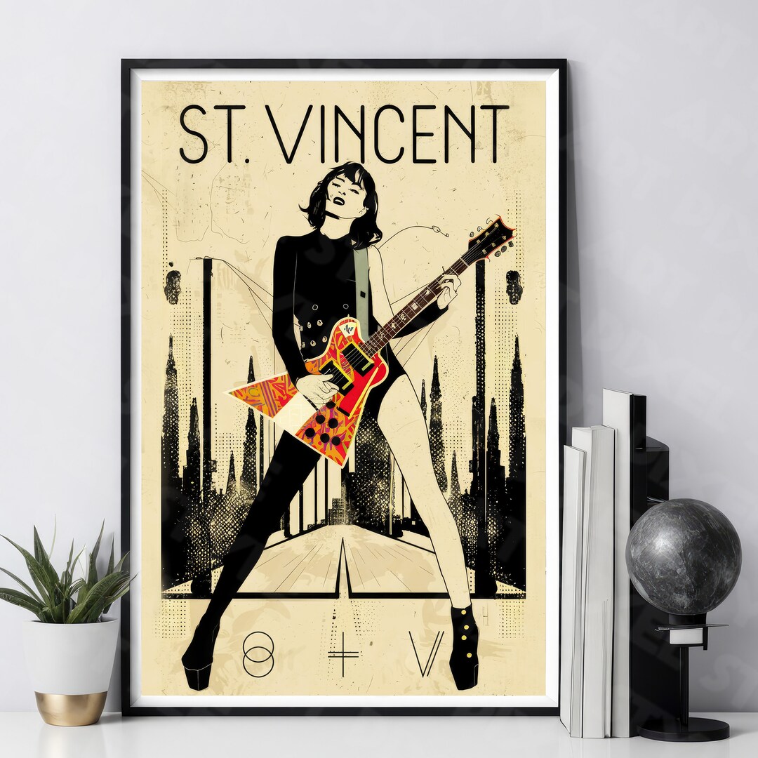 St. Vincent Gig Poster, Music Wall Art Poster, Designed & Illustrated ...