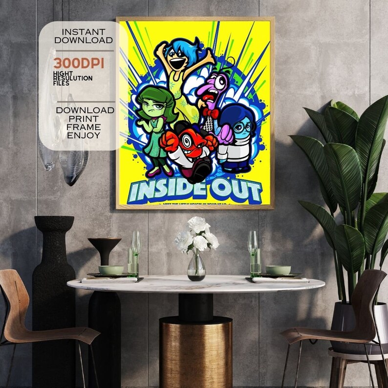 Inside Out Movie Poster High Quality Canvas Wall Art Movie 2024 Gift ...
