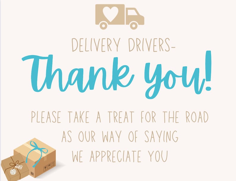 Delivery Driver Thank You Sign - Etsy
