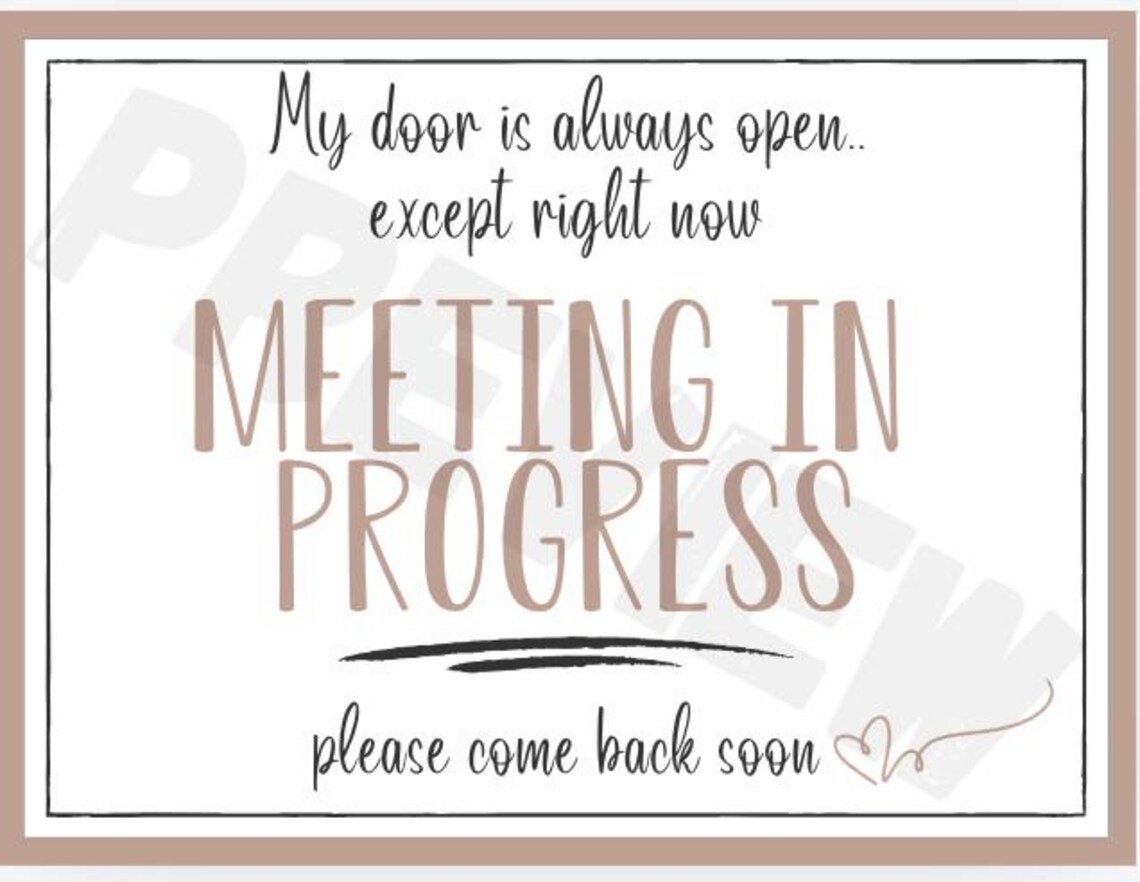 Do Not Disturb Door Sign Printable / Digital Download Work at Home Sign ...