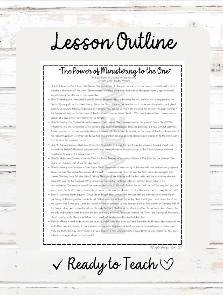 The Power of Ministering to the One by Elder Peter M. Johnson October ...