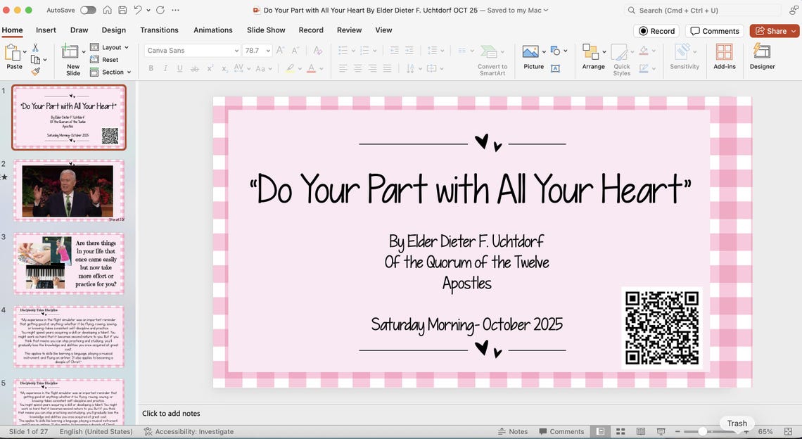Do Your Part With All Your Heart by Elder Dieter F. Uchtdorf- October ...