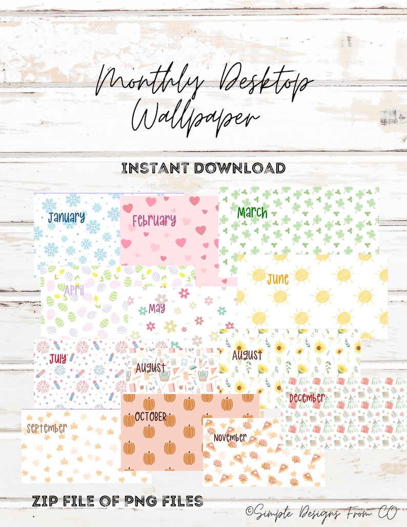 Monthly Desktop Wallpaper Backgrounds-themed Desktop Backgrounds Pngs ...