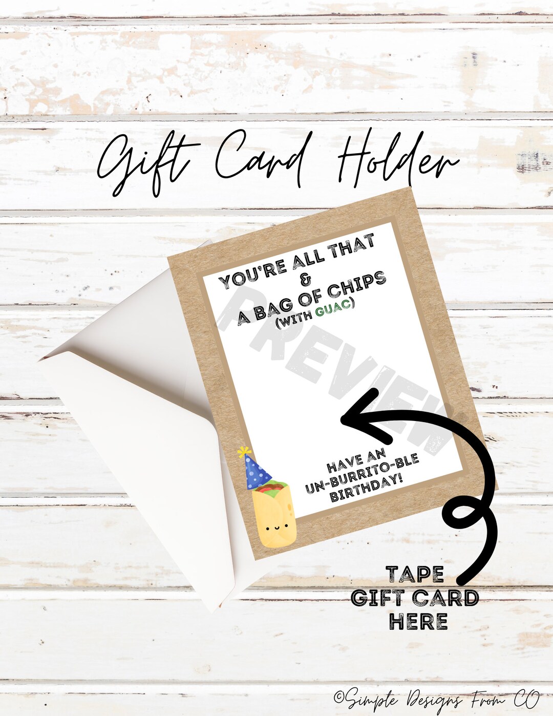 Happy Birthday Chipotle Gift Card Holder, "you're All That and a Bag of ...