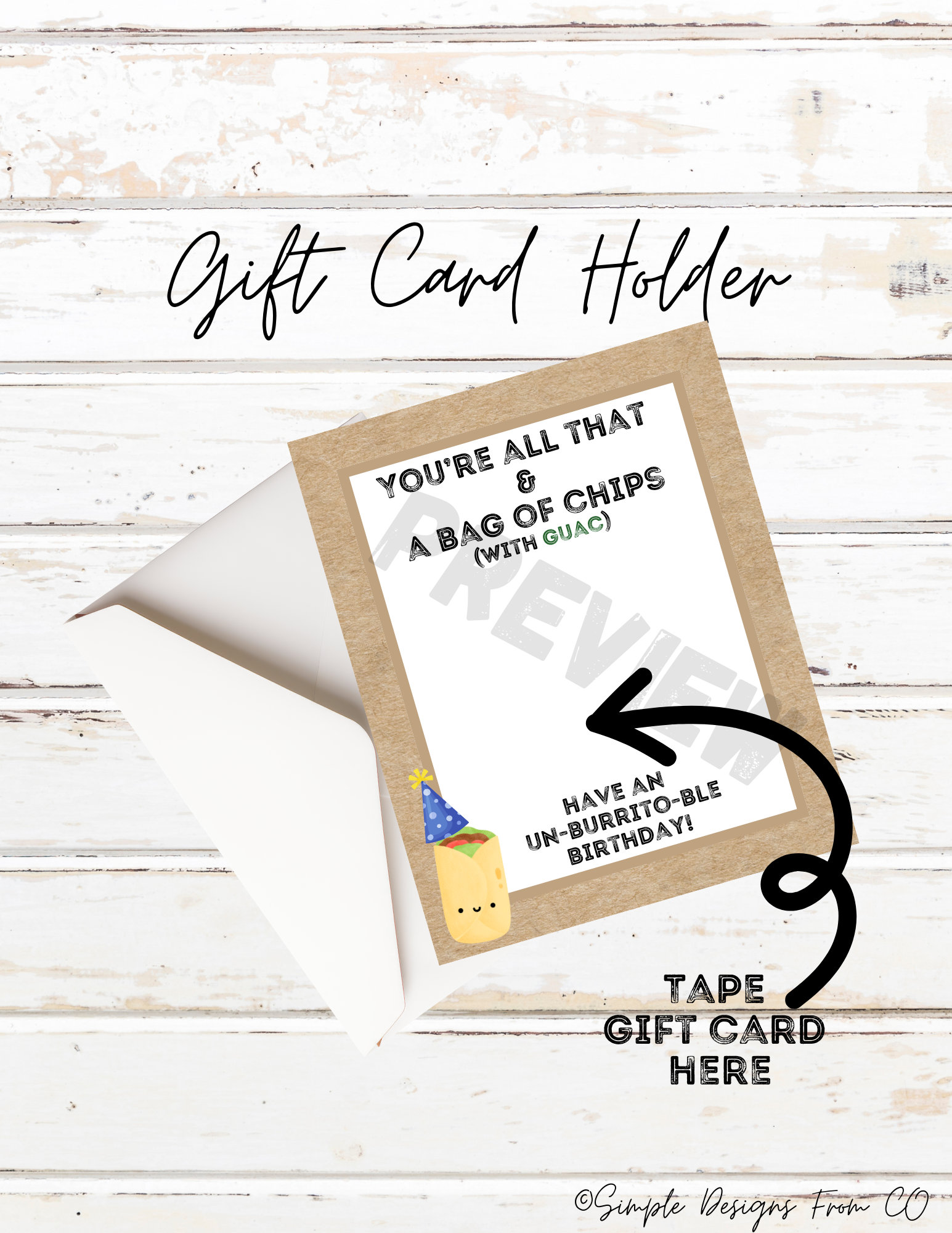 Happy Birthday Chipotle Gift Card Holder, "you're All That and a Bag of ...