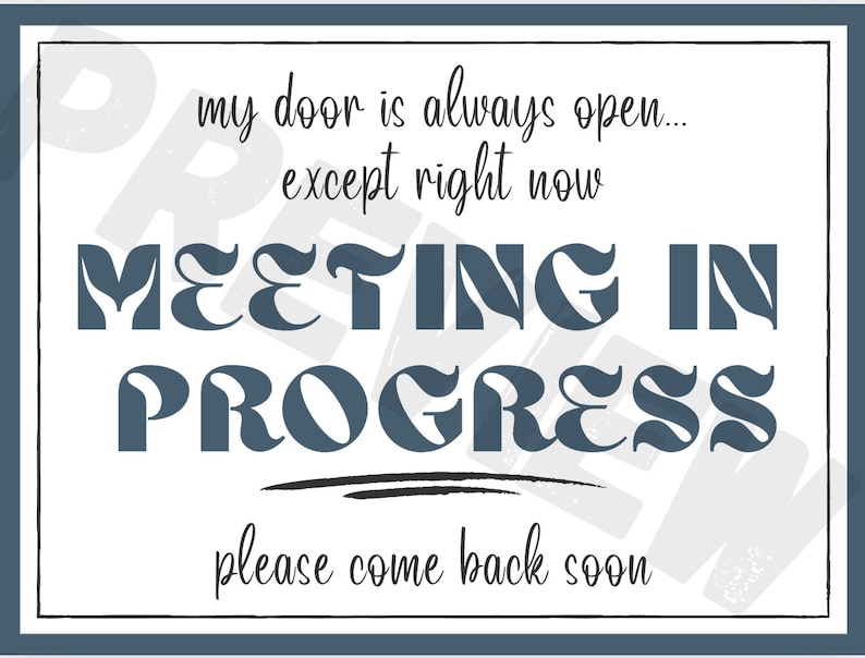 Do Not Disturb Door Sign Printable / Digital Download Work at Home Sign ...