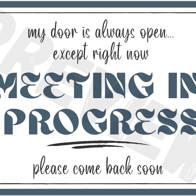 Meeting in Progress Door Signs - Etsy