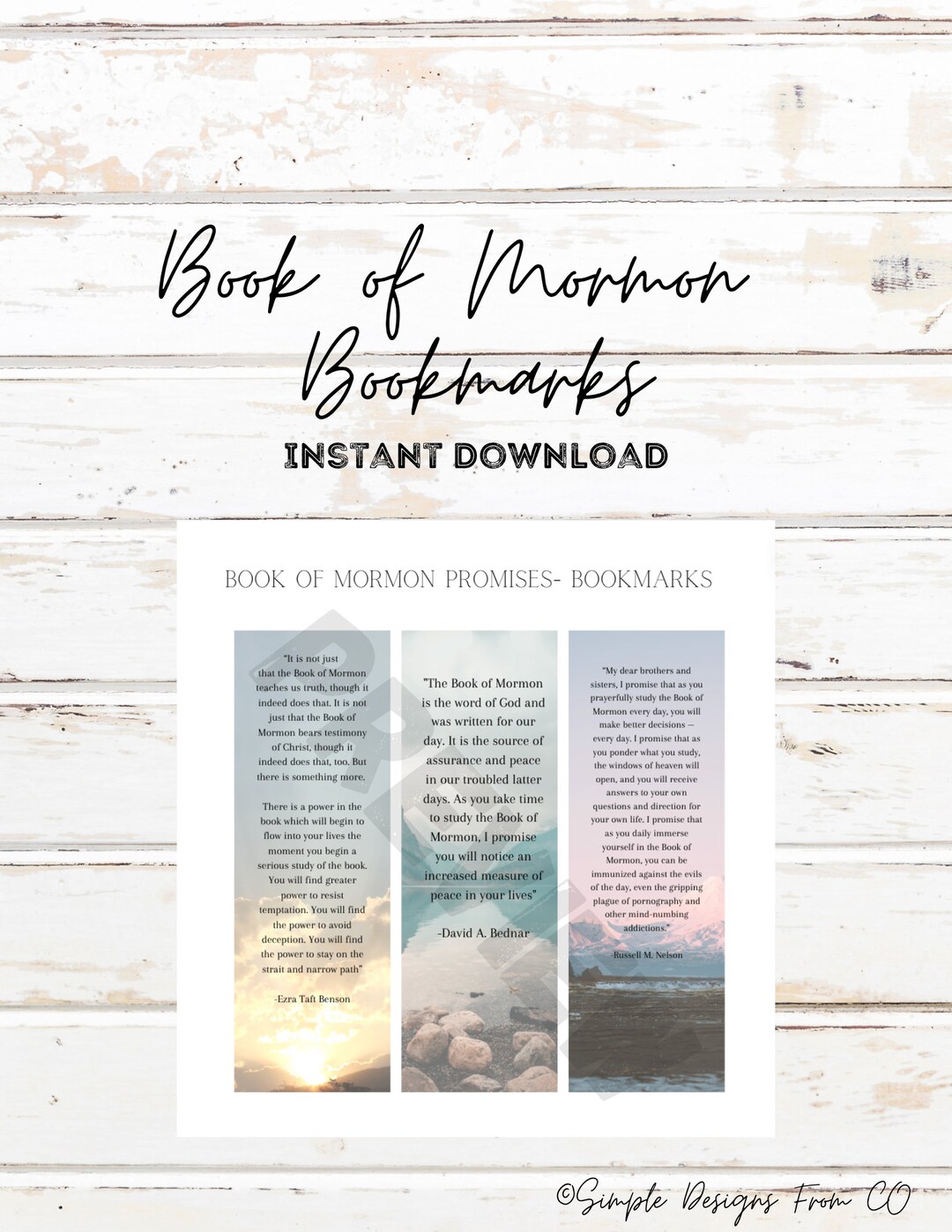 Power of the Book of Mormon Bookmarks - Quotes From Prophets / Apostles ...