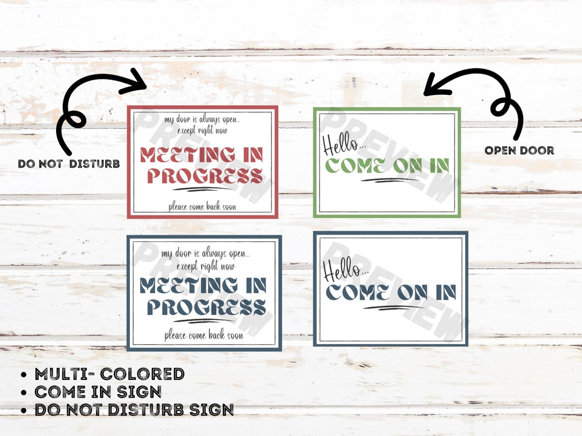 Do Not Disturb Door Sign Printable / Digital Download Work at Home Sign ...