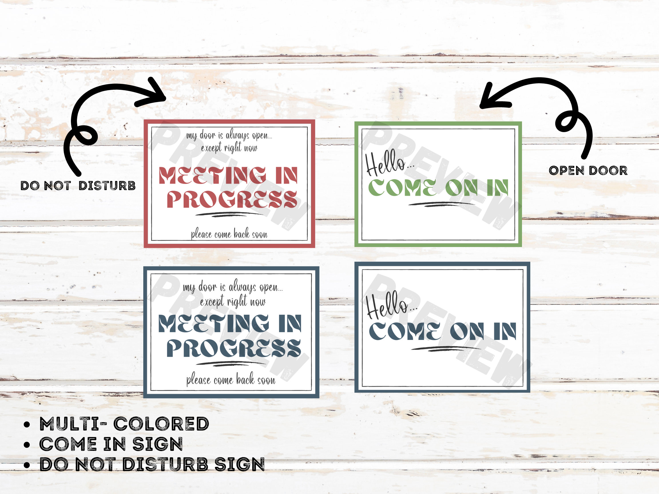 Do Not Disturb Door Sign Printable / Digital Download Work at Home Sign ...