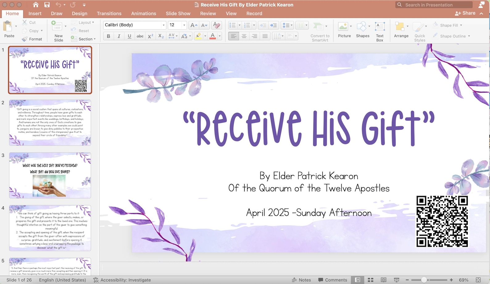 Receive His Gift by Elder Patrick Kearon, April 2025 General Conference ...