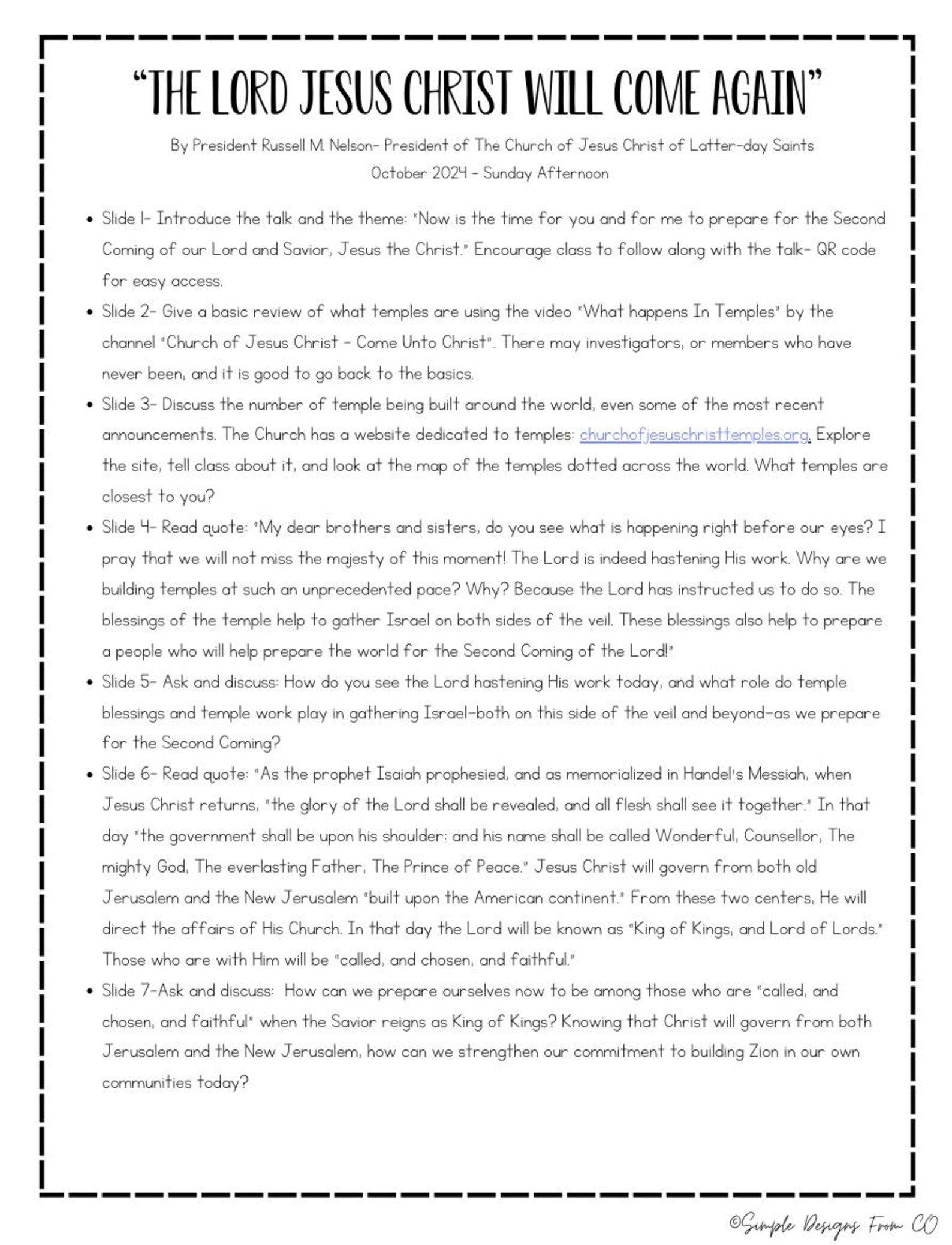 The Lord Jesus Christ Will Come Again by President Russell M. Nelson ...