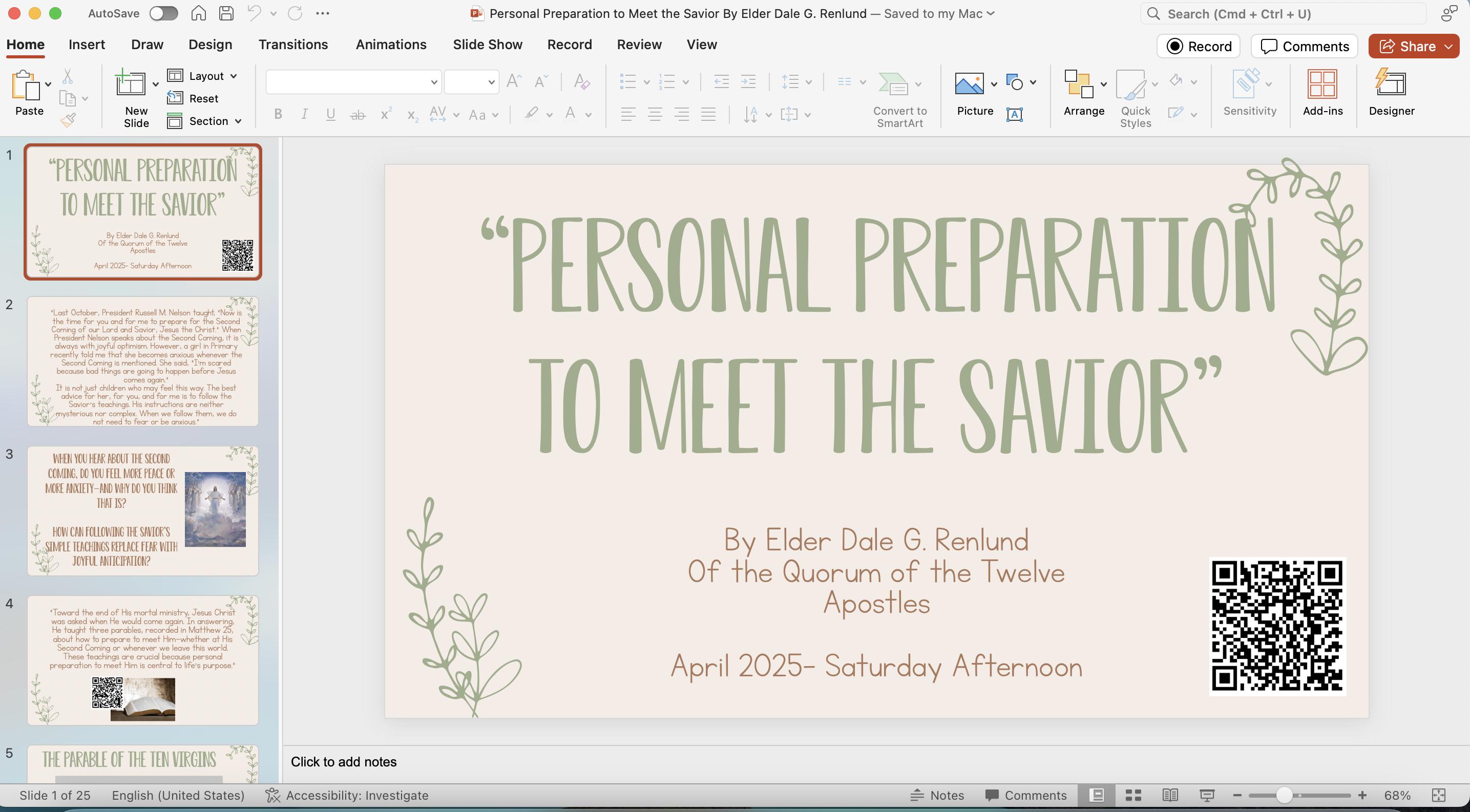 Personal Preparation to Meet the Savior by Elder Dale G Renlund April ...