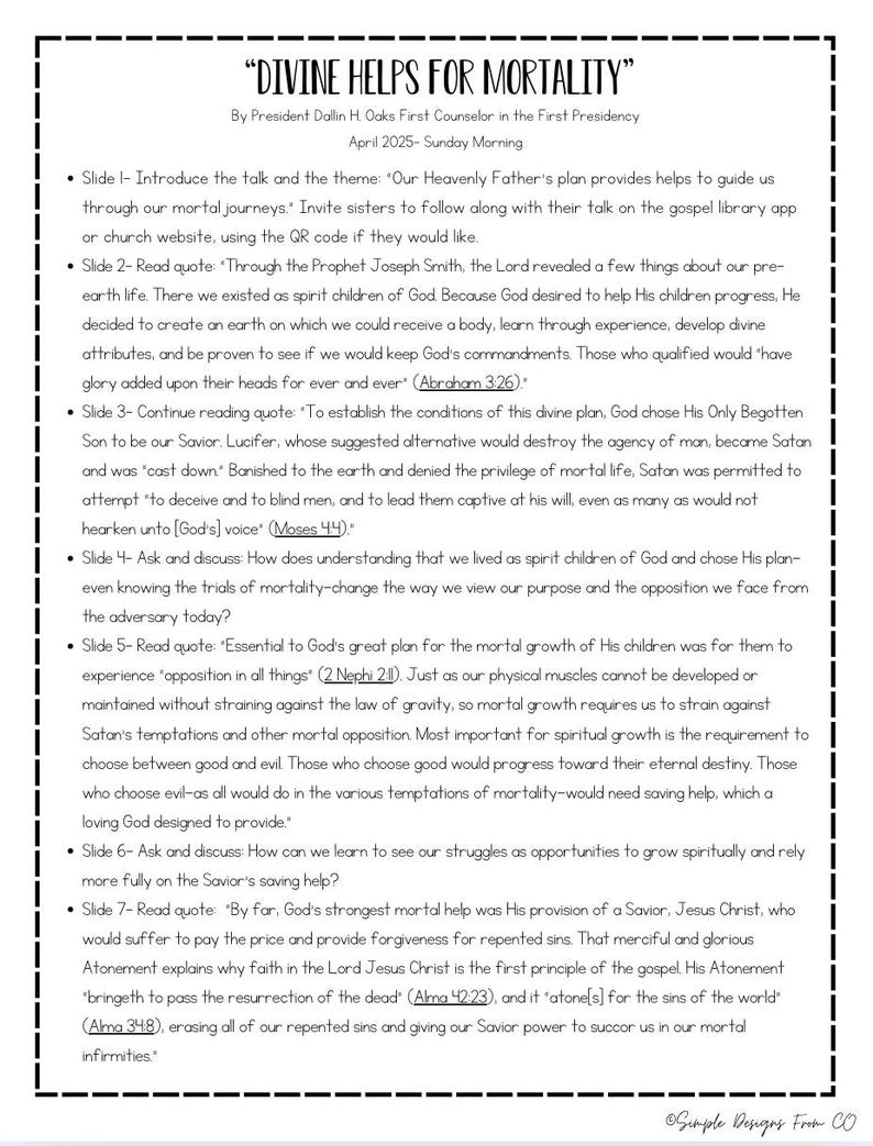 Divine Helps for Mortality by President Dallin H. Oaks -general ...